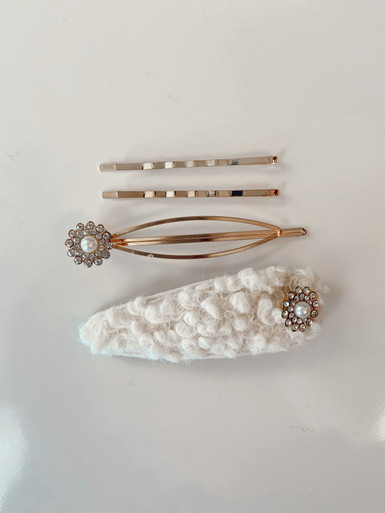 Feeling Fun Hair Clips Set *Ivory* - The Klassy Girl Boutique