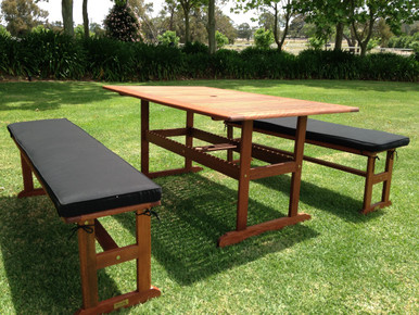 Outdoor Furniture Hire Perth | Wood Table and Bench Seating Hire ...