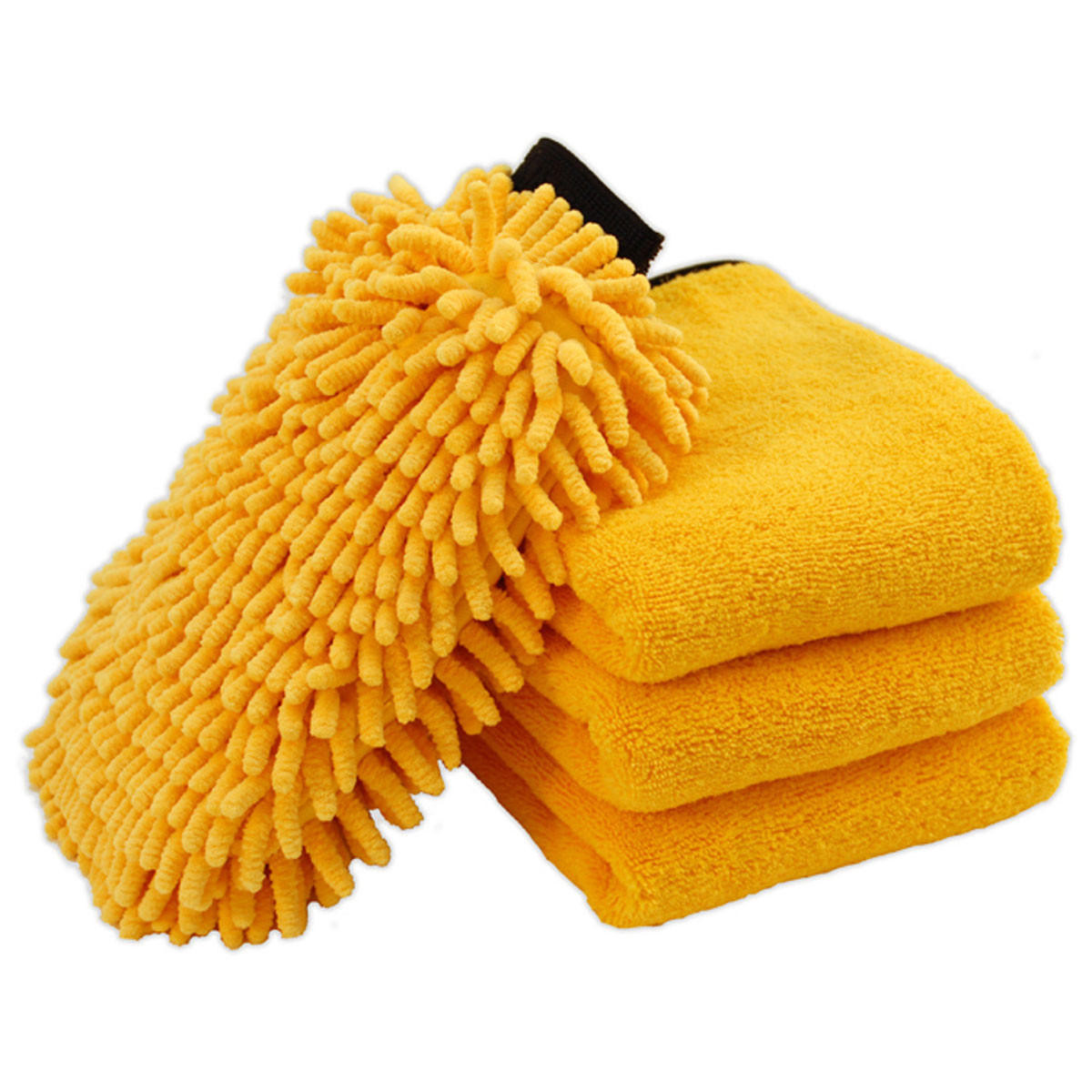 Gold Plush Microfiber Kit, Microfiber wash mitt, microfiber towels