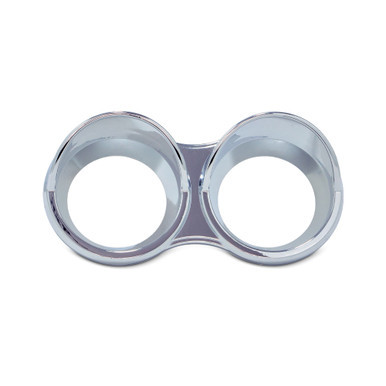 CHROME 2 GAUGE COVER HORIZONTAL CLUSTER W/ VISOR FOR KENWORTH 2006+