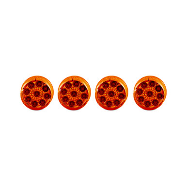 9 LED 2″ ROUND DIAMOND REFLECTOR LIGHT 4 PACK– AMBER