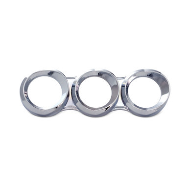 CHROME 3 GAUGE COVER VERTICAL CLUSTER W/ VISOR FOR PETERBILT 2006+