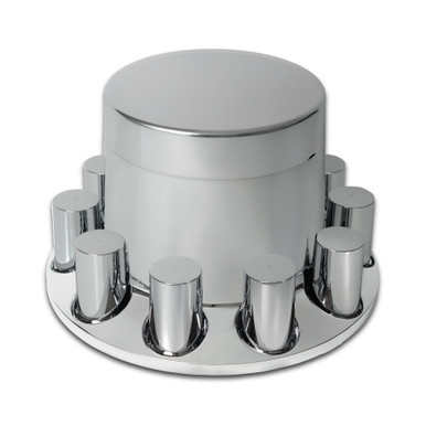 FLAT REAR AXLE COVER W/10-33mm SCREW ON LUG NUT COVERS