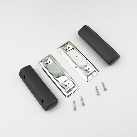 Mopar B Body 66-70 REAR 9" Arm Rest Pad Set with Bases & Screws BLACK ...