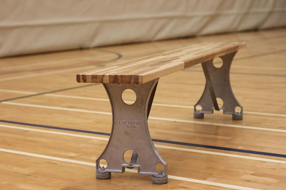 10' Locker Room Bench - Durable Hardwood & Steel Design