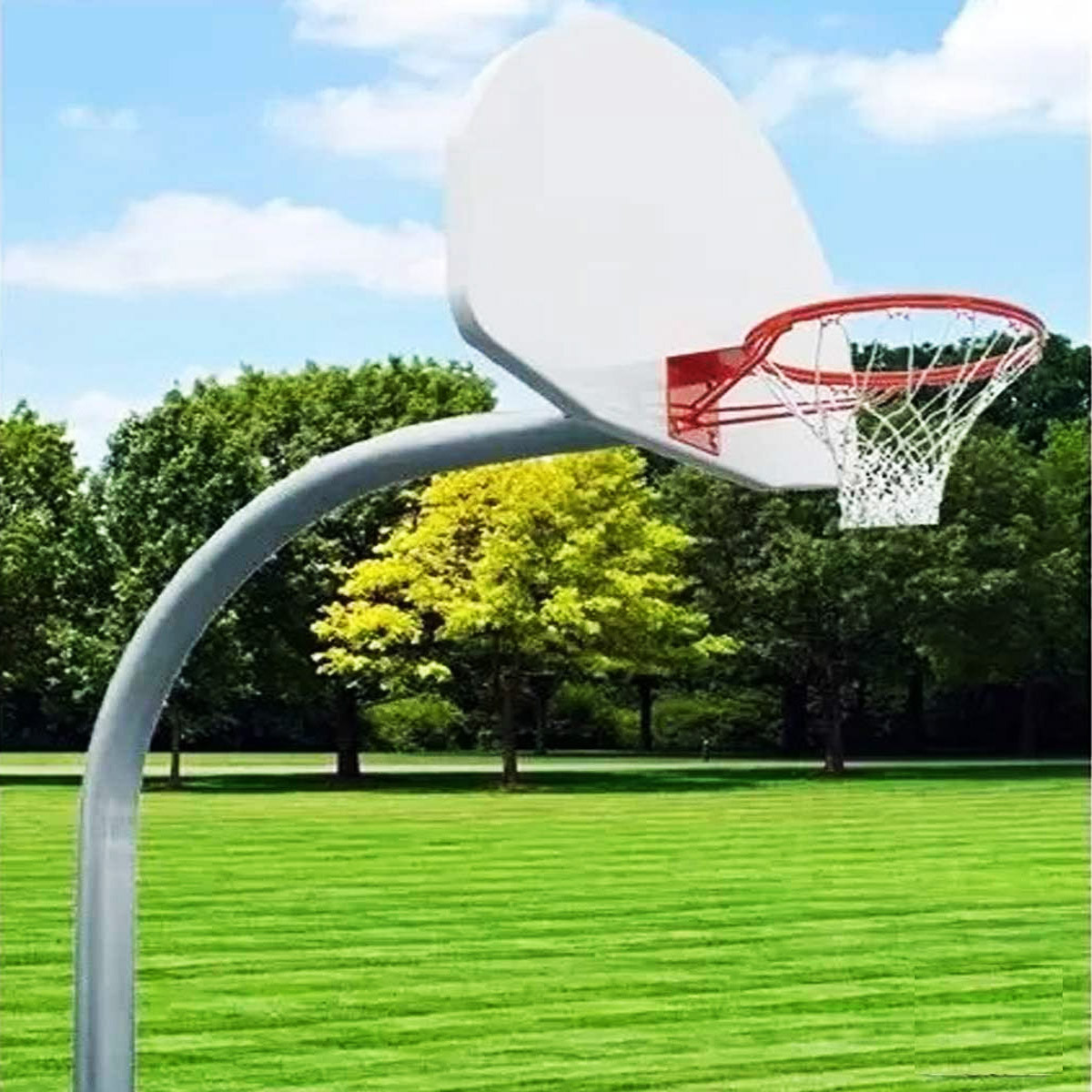 Gared Gooseneck Post & Backboard Basketball Set