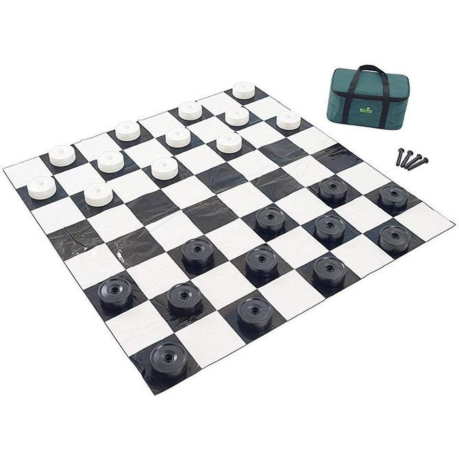 Jumbo Checkers Game with 4' x 4' Mat - Family Fun!