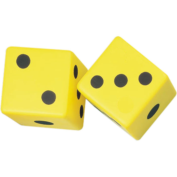 3" Yellow Foam Dice Set of 2 - Coated & Durable