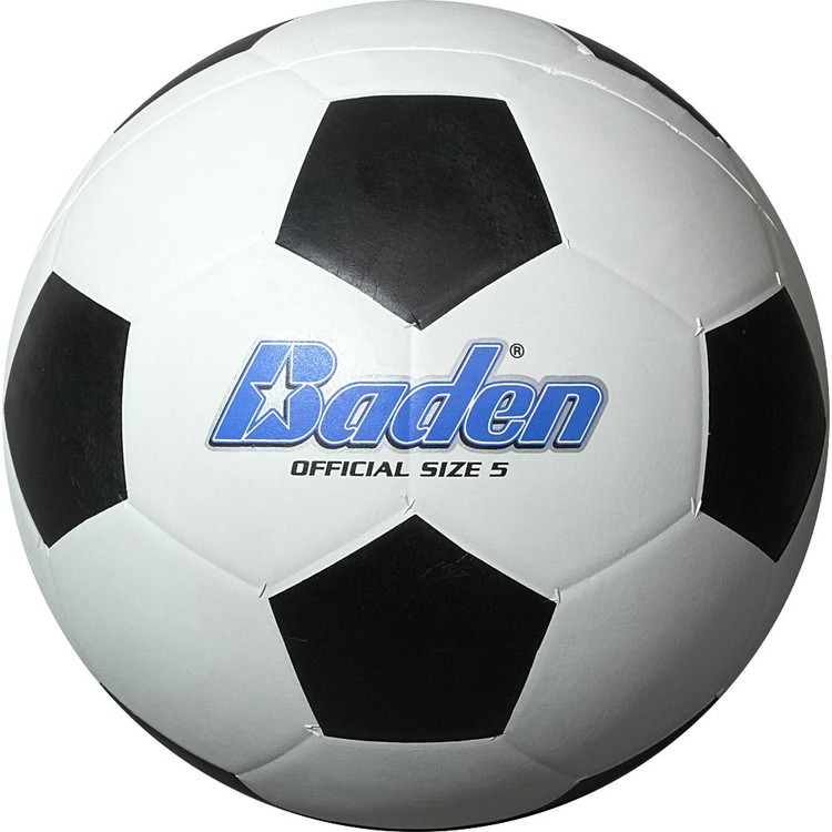 Baden Deluxe Rubber White and Black Soccer Ball