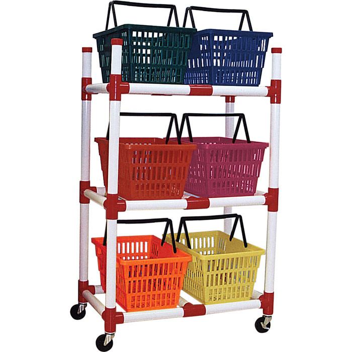 6 Colour PVC Storage Rack with Heavy Duty Casters