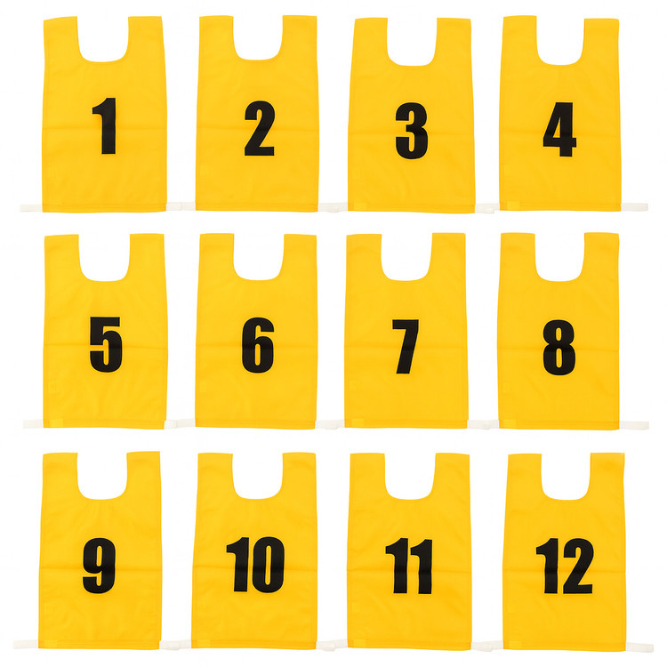 Youth Numbered Pinnie Set - Pack of 12 for Teams