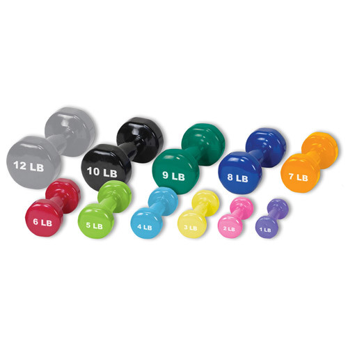 Vinyl Coated Dumbbell - 4 LB - Light Blue - Dumbbells - Vinyl Covered ...