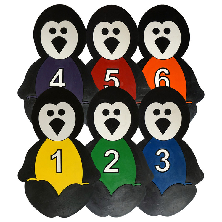 Cute Aqua Penguin Mats - Set of 6 for Fun Games