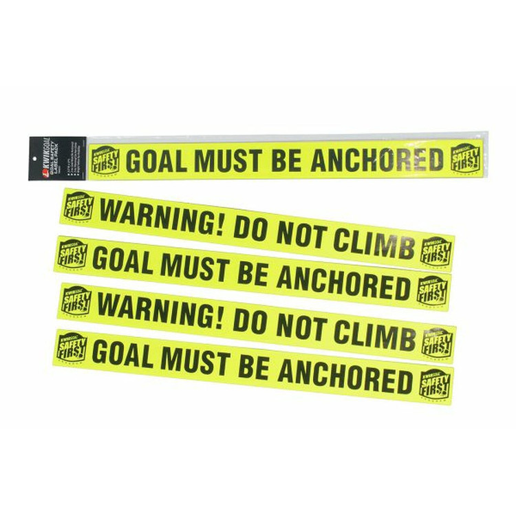 Kwik Goal Safety Label Pack - 4 Neon Warning Stickers