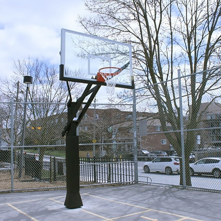 Adjustable Basketball Post System 72in Glass Board