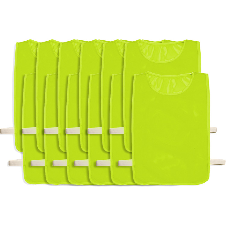 Deluxe Neon Yellow Mesh Pinnies for Adults - Dozens