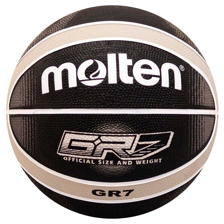 Molten Rubber 12-Panel Basketball, Official sz 7, Blk/S