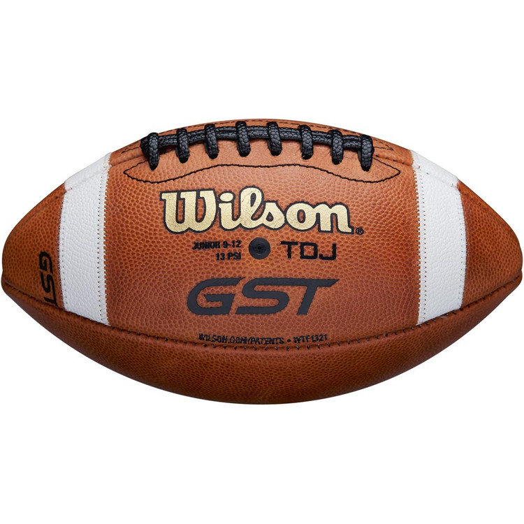 Wilson GST Junior Leather Game Football - Top Quality Play