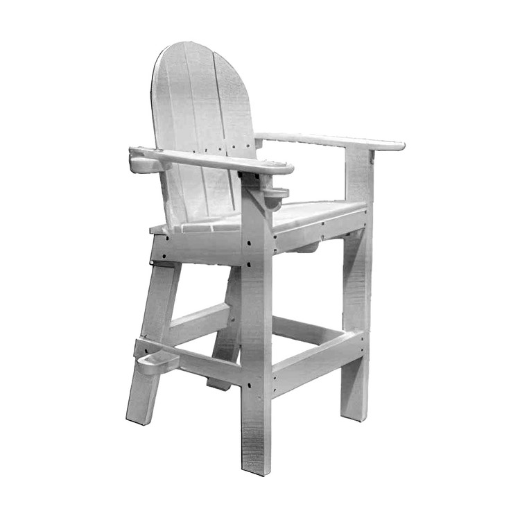 Lifeguard Chair - Durable White Outdoor Seating (30"x51")