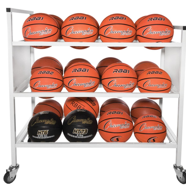 24 Ball Double Wide Ball Cart - Heavy-Duty & Mobile