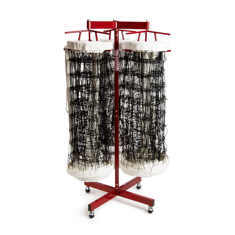 Triple Volleyball Net Storage Rack - Red Storage Solution