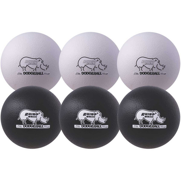 7-Inch Rhino Skin Dodgeball Set – Black and White