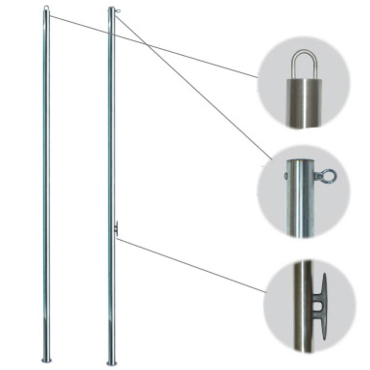 Stanchion for flags with eyelet & cleat (1)