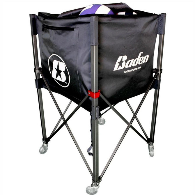 Baden Perfection Portable Volleyball Cart - Black (Holds 12 Balls)