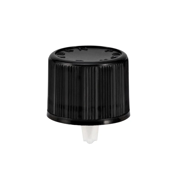 18 mm Black Plastic Push n Turn Cap | Berlin Packaging