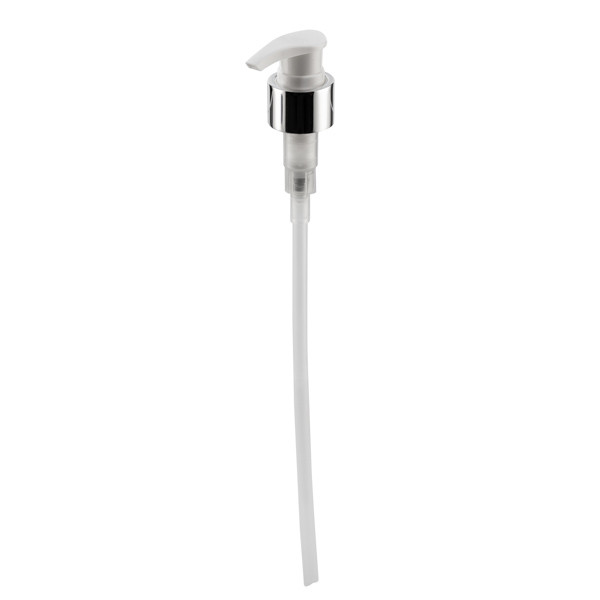 24-410 White PP Lotion Pump With Gloss Metal Shell | Berlin