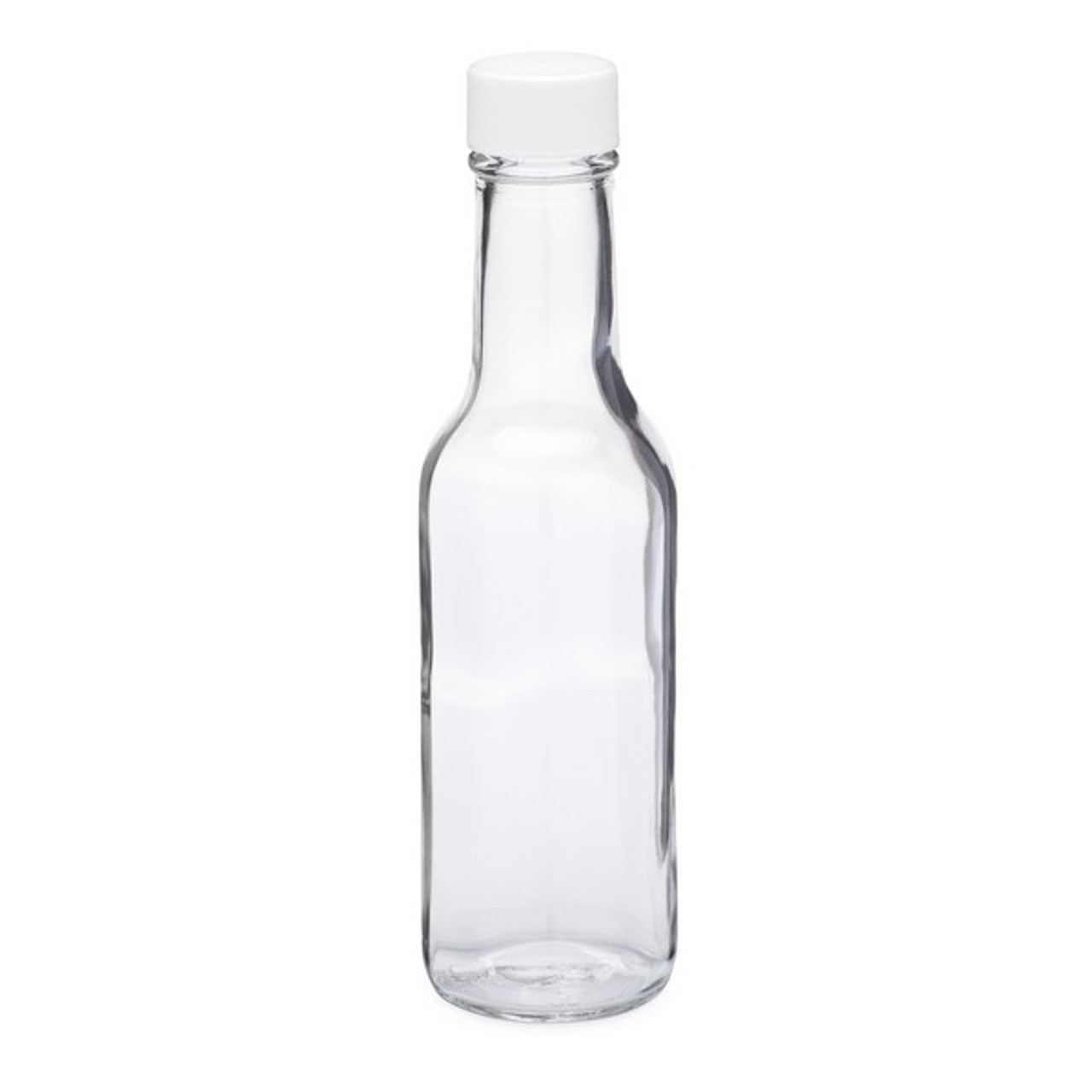 5 Oz Clear Glass Woozy Bottle White Lid Berlin Packaging 5 Oz Clear Glass Woozy Bottle White Lid Berlin Packaging