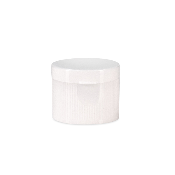 24-410 White PP Ribbed Flip Top Cap | Berlin Packaging