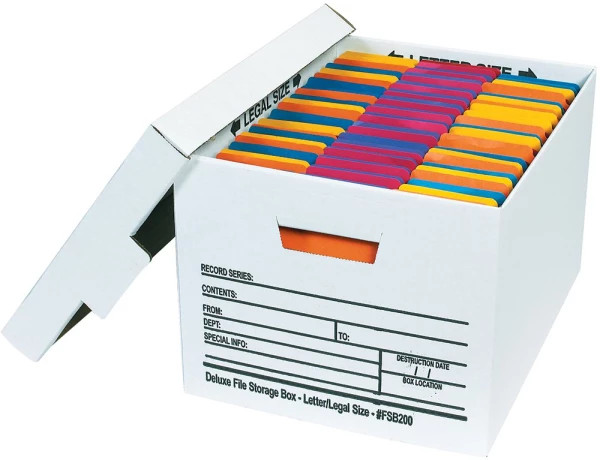 15" x 12" x 10" Deluxe File Storage Boxes - Case of 12 | Berlin Packaging