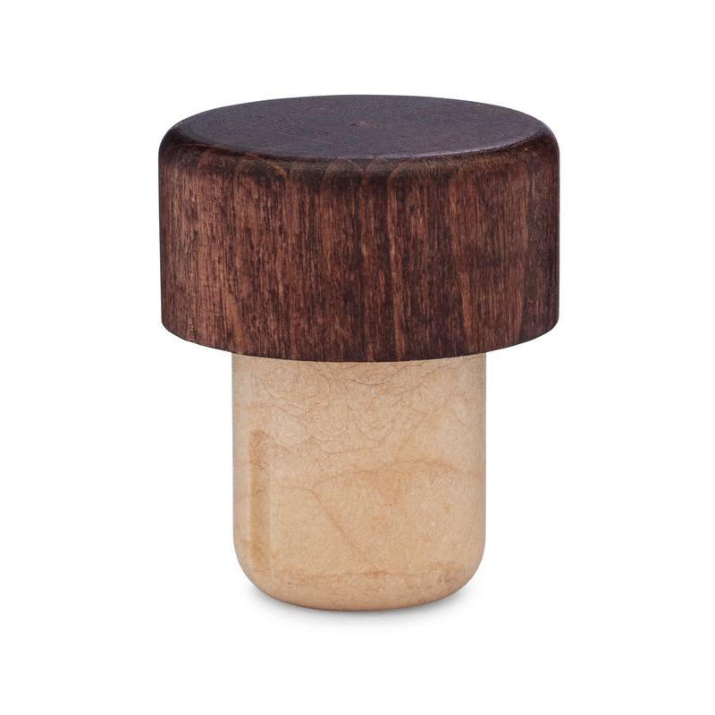 19.5 mm Brown Wood Head Bar Top Corks | Berlin Packaging