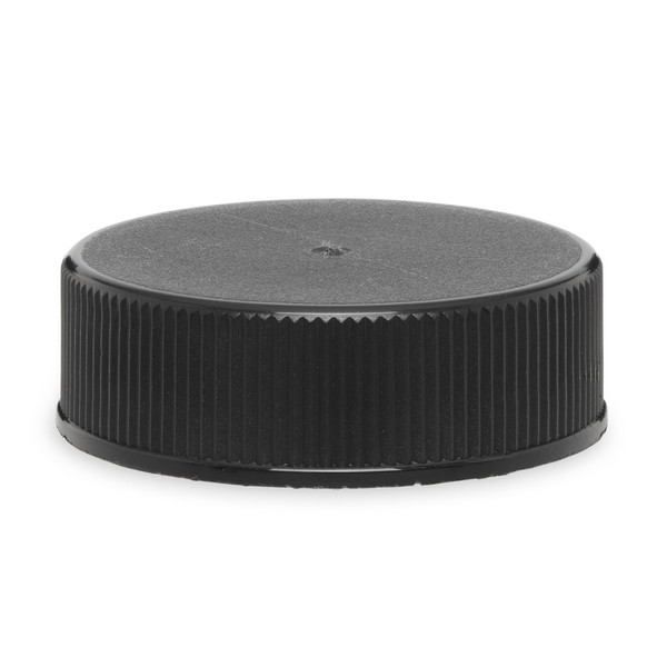 33-400 Black PP Ribbed Screw Top Caps (Foam Liner) | Berlin Packaging