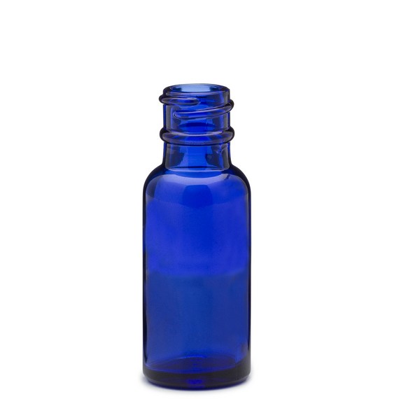 0.5 oz Blue Glass Boston Rounds (Sample) | Berlin Packaging