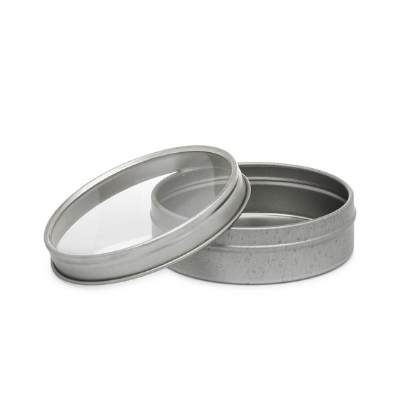 2oz Silver Seamless Window Tins (Sample) | Berlin Packaging