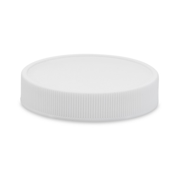 58-400 White PP Flat Plastic Caps - Unlined | Berlin Packaging