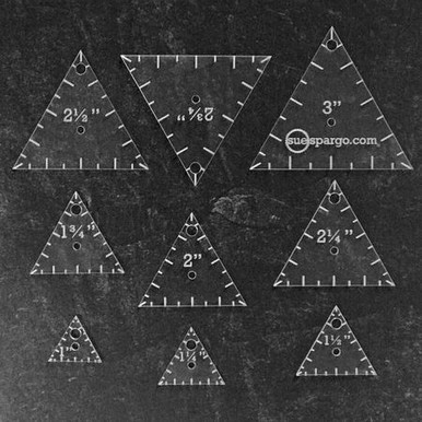 Sue Spargo : Triangles Easy Template Set - Sewn and Quilted