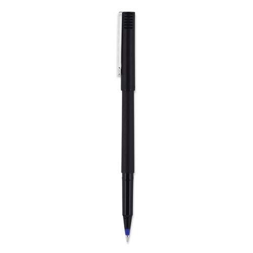 Buy Roller Ball Pen, Stick, Micro 0.5 Mm, Blue Ink, Black Barrel, 72 ...