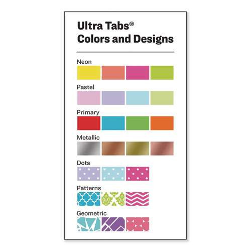 Buy Ultra Tabs Repositionable Wide Tabs, 1/3-cut Tabs, Assorted Primary ...