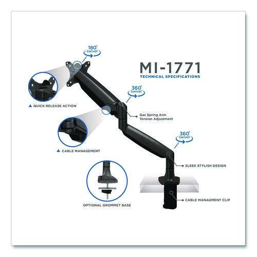 Buy Single Monitor Gas-spring Mounting Arm, For 13" To 32" Monitors ...