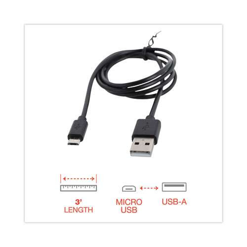 Buy Usb To Micro Usb Cable, 3ft, Black | 123office.com