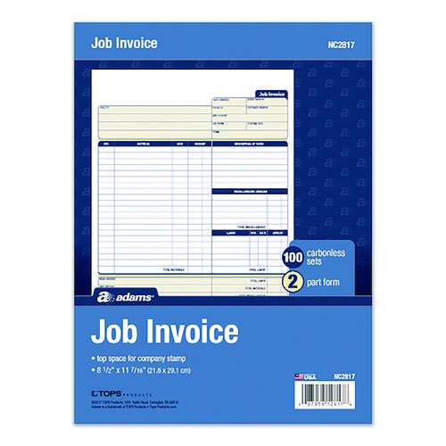 Buy Multipart Job Invoice Forms, Two-part Carbonless, 8.5 X 10.94, 100 ...
