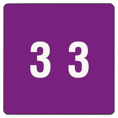 Buy Numerical End Tab File Folder Labels, 3, 1.5 X 1.5, Purple, 250 ...