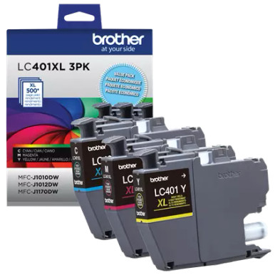 LC-401XL3PKS | Orignal Brother High-Yield Ink Cartridges 3-Pack - Cyan ...