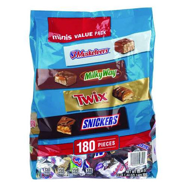 Buy Minis Variety Pack, Chocolate, 49.44 Oz Bag, 180 Pieces | 123office.com