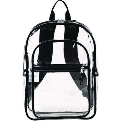 Buy Clear With Color Trim Backpack, 11.5" X 5" X 16.5", Clear/black ...