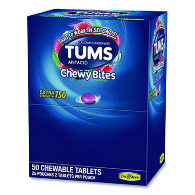 Buy Tums Antacid Chewy Bites, 2 Tablets/pouch, 25 Pouches/box ...