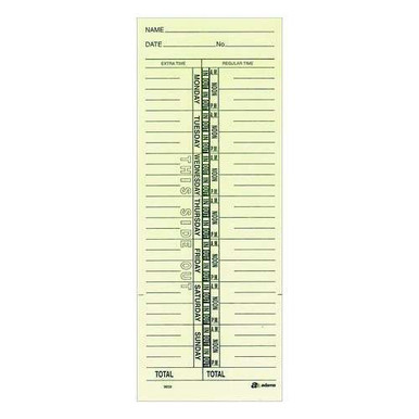 Buy Time Cards For Acroprint, Amano And Lathem Time Clocks, One Side, 3 ...